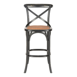 Austin X Back Bar Stool, Black, Set of 2 - Tropical - Bar Stools And ...
