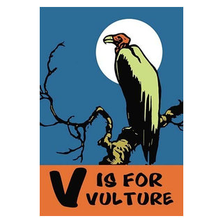 V is for Vulture, 12" x 18" - Traditional - Prints And Posters - by ...