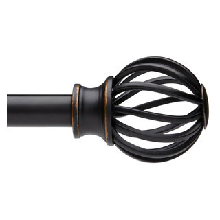 Coppola Single Rod, Burnished Black, 28-48" - Traditional - Curtain ...