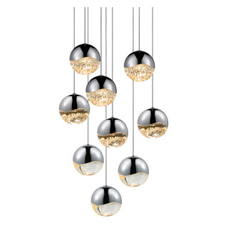 Grapes LED 9-Light Round Canopy Pendant, Large Grapes - Contemporary ...