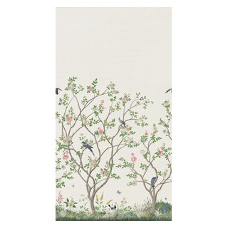 Lingering Garden White Wall Mural - Asian - Wallpaper - by York ...