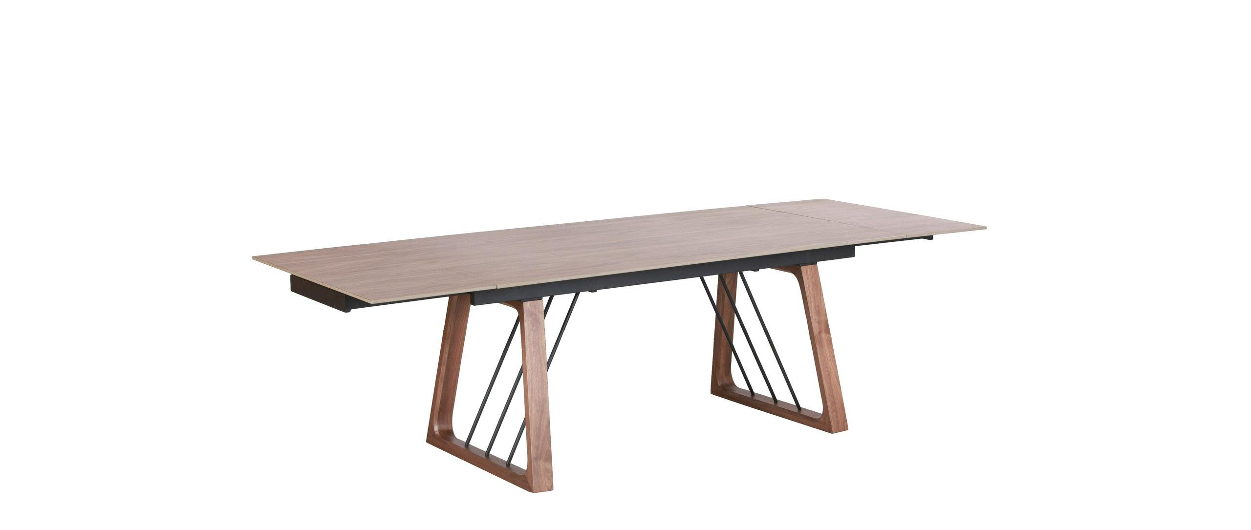 Modrest Emmond Mid-Century Modern Ceramic + Walnut Extendable Dining ...