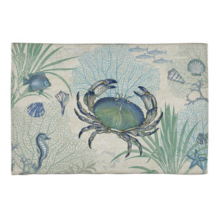 Blue Crab 3'x5' Chenille Rug - Beach Style - Area Rugs - by Laural Home ...