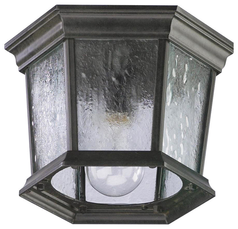 Quorum 1-Light Flush Mount, Baltic Granite - Traditional - Outdoor Wall ...