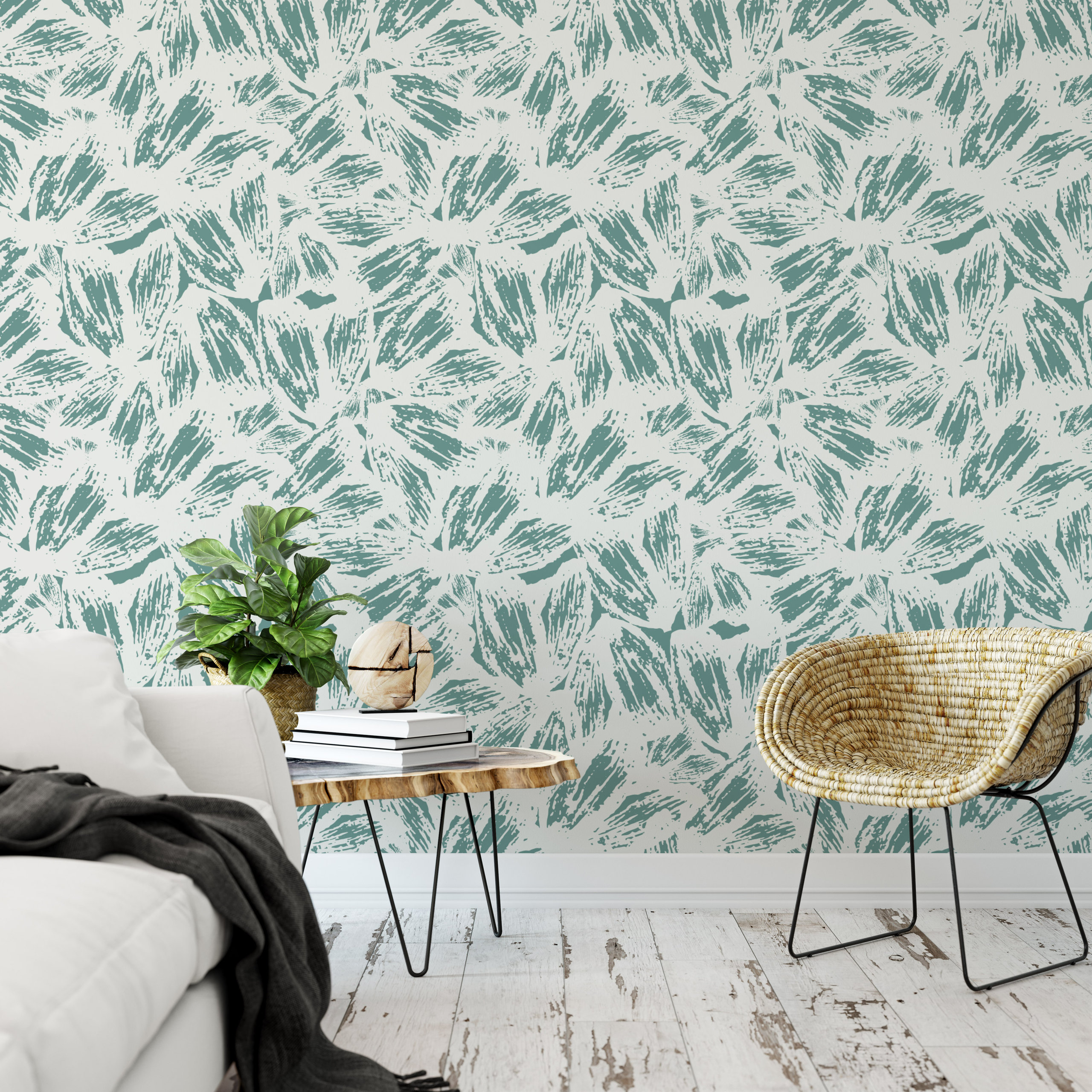 Texture Tulips Green 2 Wallpaper by Monor Designs, 24"x72 ...