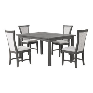 Flair 60 Dining Table & 4 Chairs (5 Pc Set)-Gray - Contemporary ...