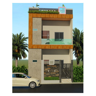 Harsh House Elevation - Indian - Exterior - Other - by Marothia Design ...