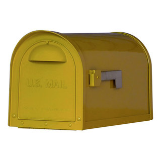 Mid Modern Dylan Curbside Mailbox, Yellow - Modern - Mailboxes - by ...