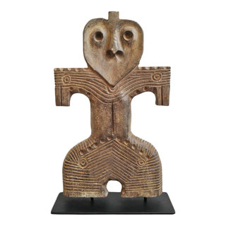 Consigned Java Stone Property Marker on Stand - Tropical - Decorative ...