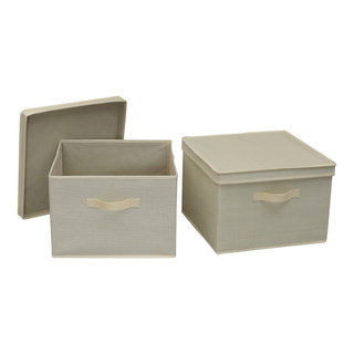 Square KD Storage Box With Lid, Square - Transitional - Storage Bins ...