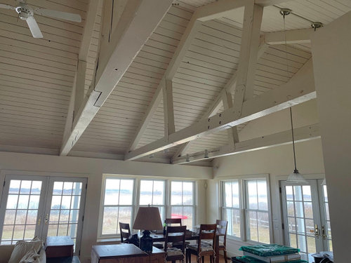 Lighting a post & beam / open truss ceiling