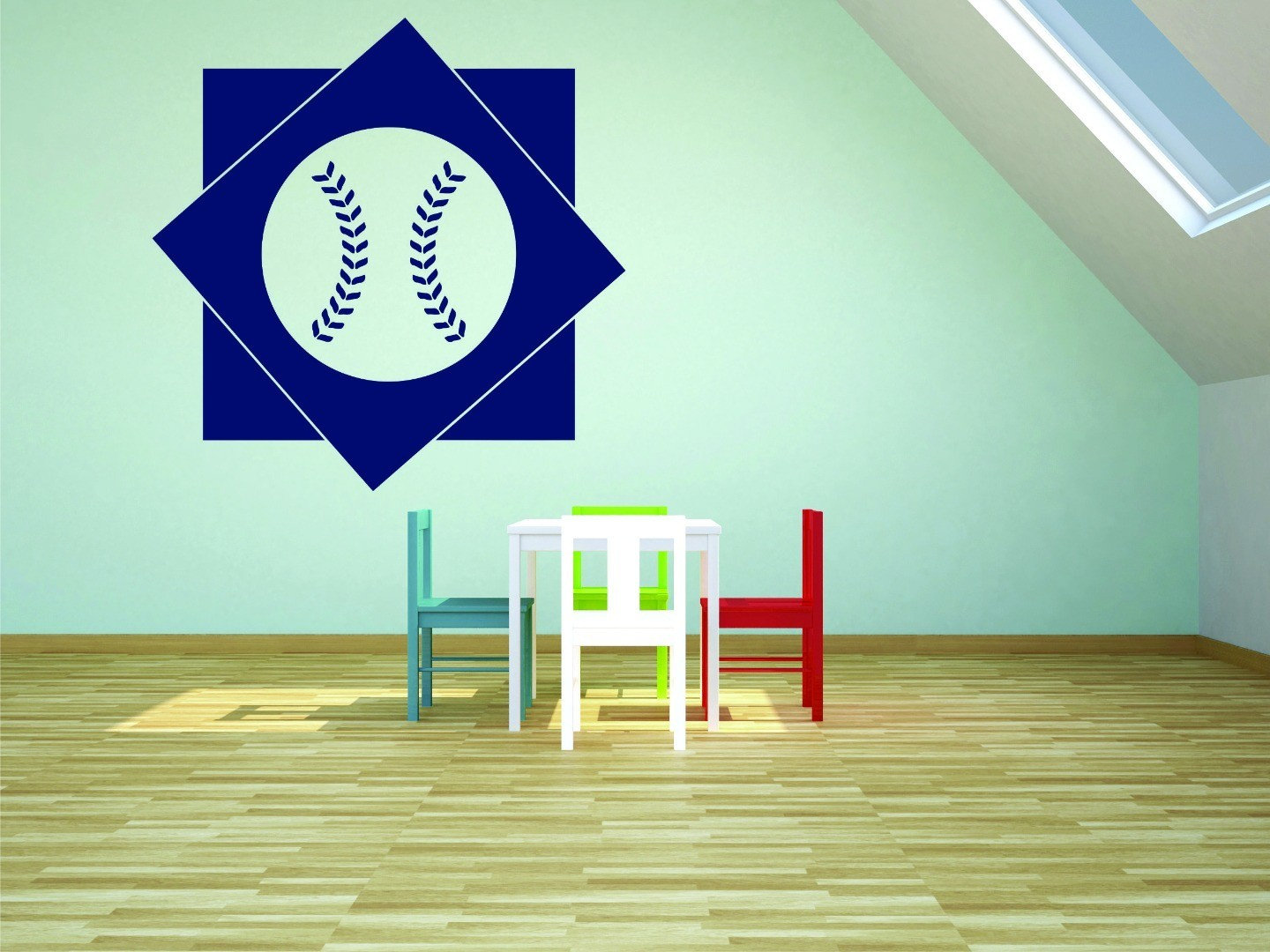 Decal, Baseball Design, 20x30", 20X30 - Contemporary - Wall Decals - by ...
