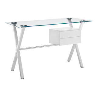 Stasis Glass Top Office Desk - Contemporary - Desks And Hutches - by ...
