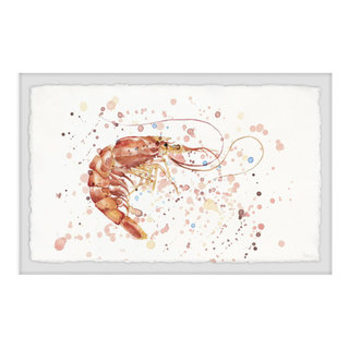 "Prawn Splash" Framed Painting Print, 18"x12" - Beach Style - Prints ...