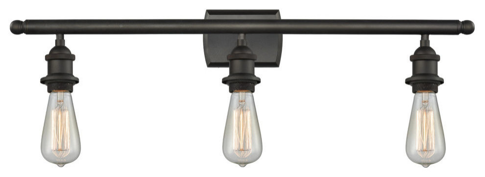 Innovations Bare Bulb 3-Light Dimmable LED Bathroom Fixture, Rubbed ...