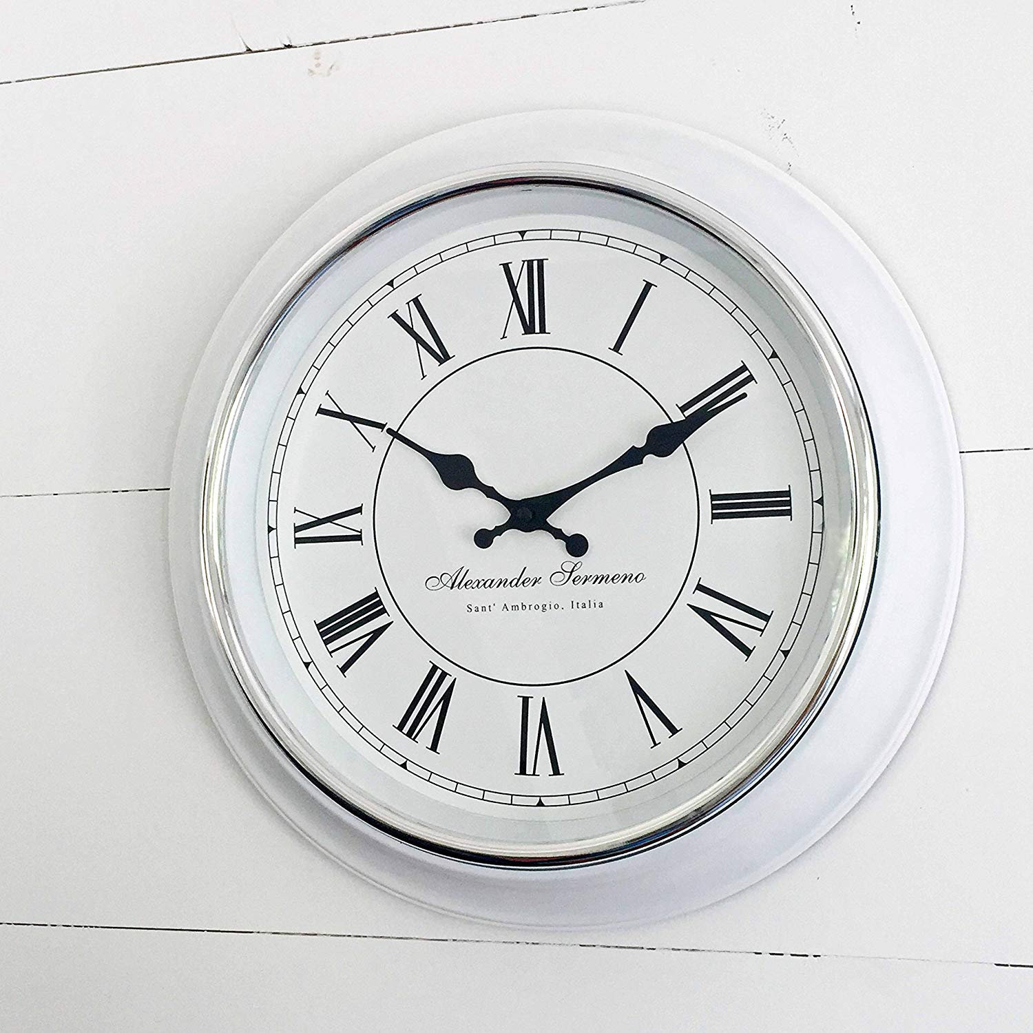 Classic White Wall Clock, 15 3/4 Inches Diameter - Transitional - Wall ...