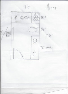 Need help with 11.5 x 7 bathroom layout