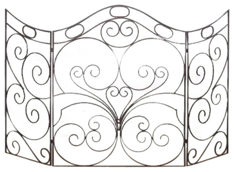 Extra Large 66in Bronze Curved Iron Firescreen Metal Arch Wide ...