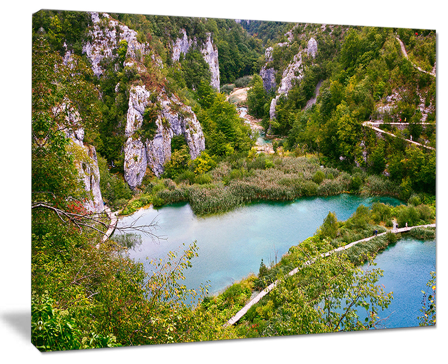 "Plitvice Lakes Long View" Landscape Photo Canvas Art Print, 40"x30 ...