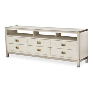 Michael Amini Menlo Station Contemporary TV Console - Ivory ...