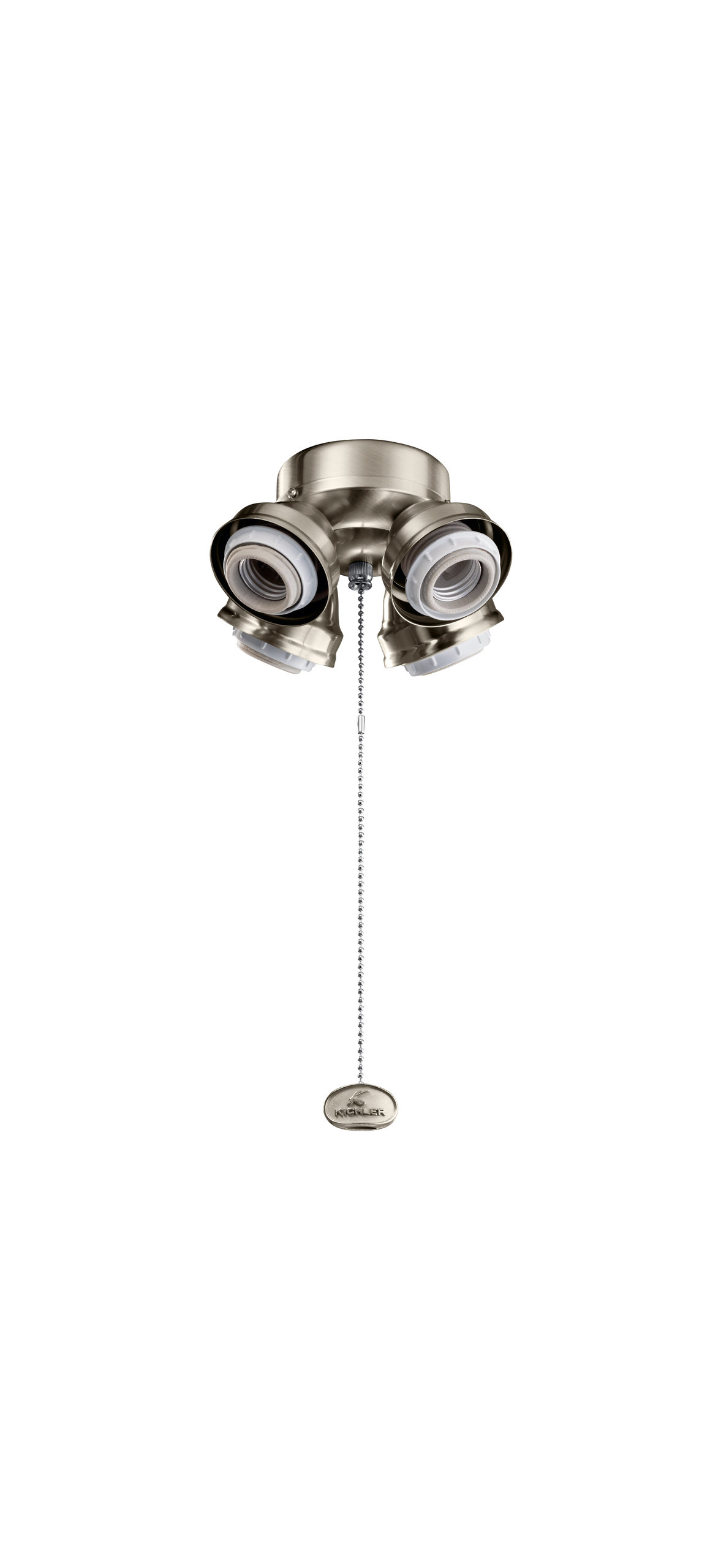 Ceiling Fan 4 Light Turtle Fitter LED in Brushed Stainless Steel, 7.000 ...