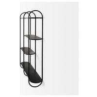Decimus Black Metal Wall Mounted 3 Tiered Shelving Unit - Industrial ...