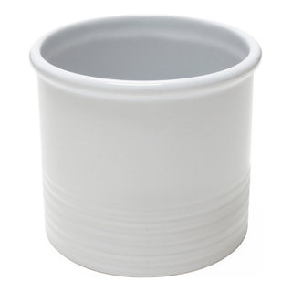 Chantal White Ceramic Large Utensil Crock - Transitional - Utensil ...