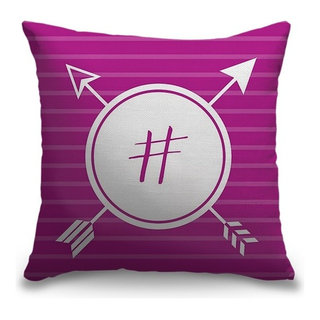 "Hashtag Symbol - Arrows" Pillow, 20" x 20" - Contemporary - Decorative ...