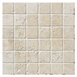 12"x12" Ivory Tumbled Rustic Mosaic - Traditional - Mosaic Tile - by ...
