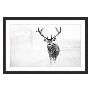 "Elk Stare" Framed Painting Print, 18x12 - Rustic - Prints And Posters ...