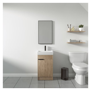 BNK Freestanding Bathroom Vanity 18 Inch with Adjustable Shelf,18x15 ...