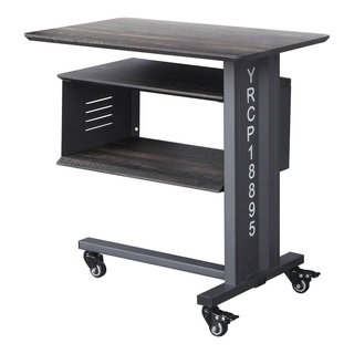 ACME Cargo Accent Table WithWall Shelf, Gunmetal - Industrial - Side ...