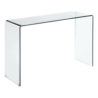 Waterfall Glass Console Table, 30x32x14 - Contemporary - Console Tables ...