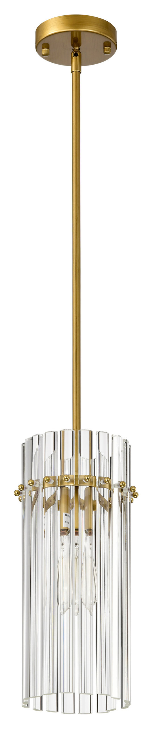 Eva 1 Light Crystal Glass Rod Mini Pendant Chandelier - Contemporary ...