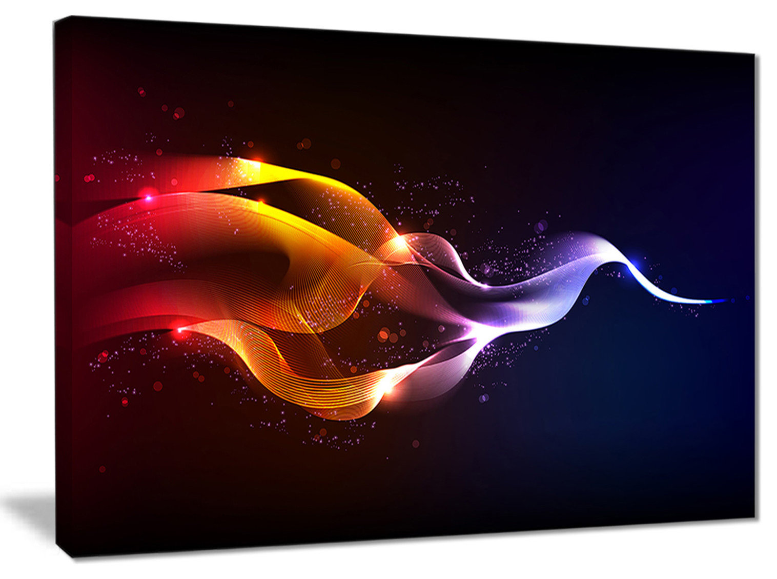 "Abstract Vector Waves" Contemporary Canvas Art Print, 40"x30 ...