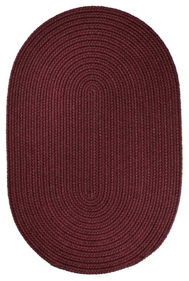 Rhody Rug Wearever Poly Rug, Burgundy, 3'X5' Oval, 3'x5' Oval - Outdoor ...