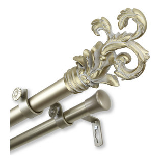 Malina 1" Double Curtain Rod, 28-48" - French Country - Curtain Rods ...