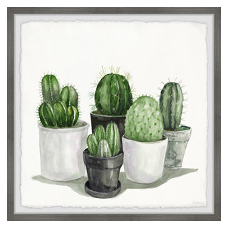 "Pointy Spikes Succulents" Framed Painting Print, 18x18 - Southwestern ...