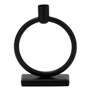 Metal, 7"H, Circle Taper Candle Holder, Black, 4x2x7 inches ...