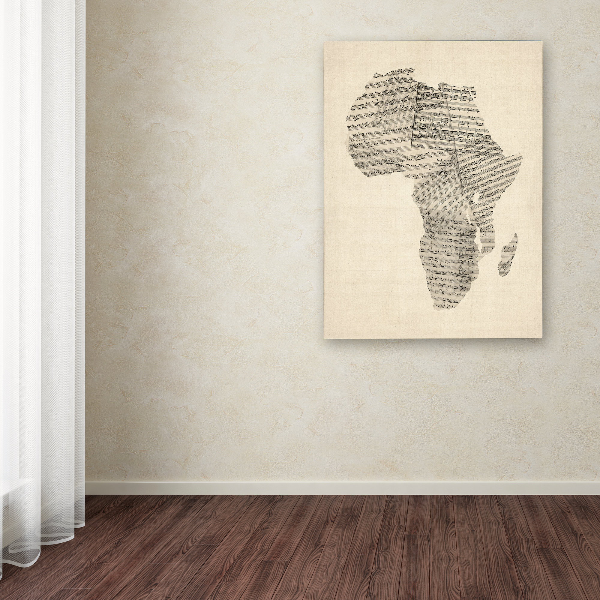 "Old Sheet Music Map of Africa" Canvas Art by Michael Tompsett, 24"x32 ...