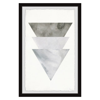 "Grayed Triangles" Framed Painting Print, 24"x36" - Contemporary ...