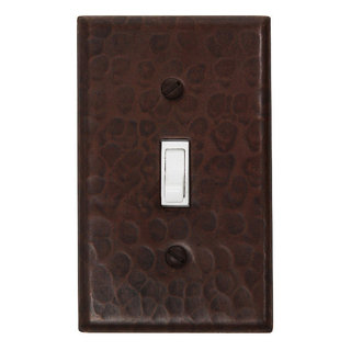 Single Switch Cover-Standard With Screws In Hammered Copper ...