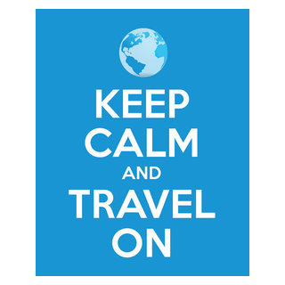Keep Calm and Travel On, premium art print (sky blue), 10" x 12" (8" x ...