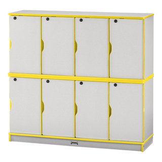 Rainbow Accents Stacking Lockable Lockers - Double Stack - Yellow ...
