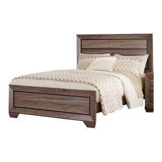 Coaster Furniture Kauffman Panel Bed, Washed Taupe, Queen ...