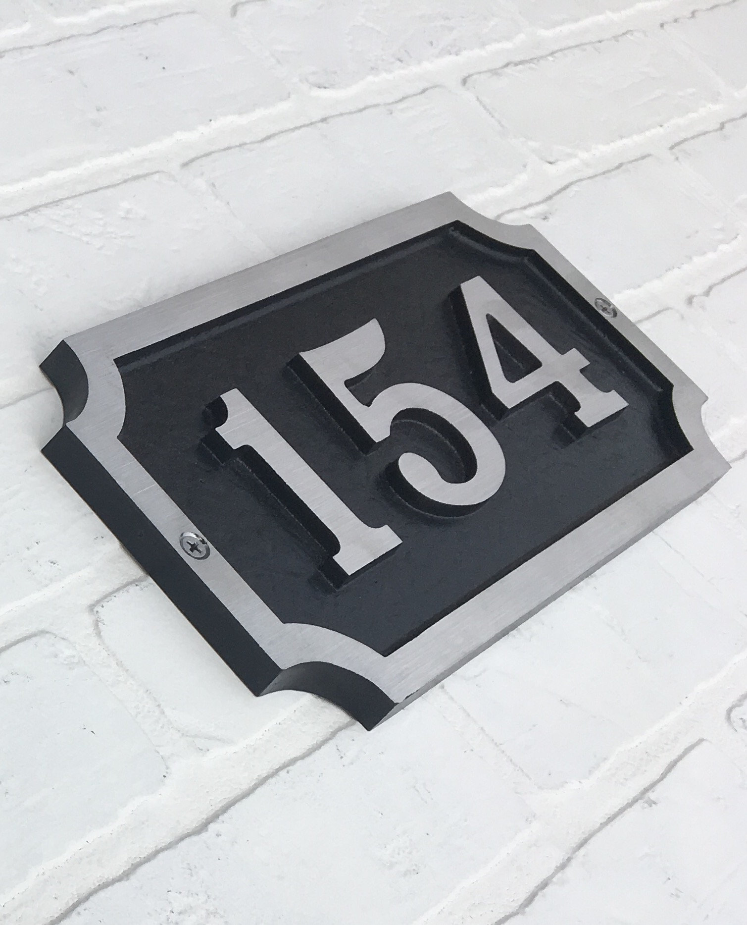 Address Plaque Solid Aluminum William House Sign, Bold Font ...
