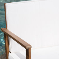 GDF Studio 4-Piece Lucent Outdoor Acacia Wood Chat with Cushions Set ...