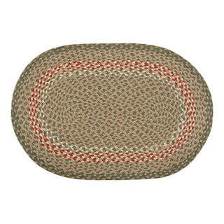 Green/Burgundy Oval Braided Rug, 8'x11' - Contemporary - Area Rugs - by ...