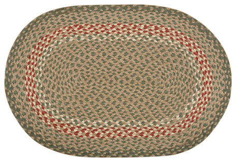 Green/Burgundy Oval Braided Rug, 8'x11' - Contemporary - Area Rugs - by ...