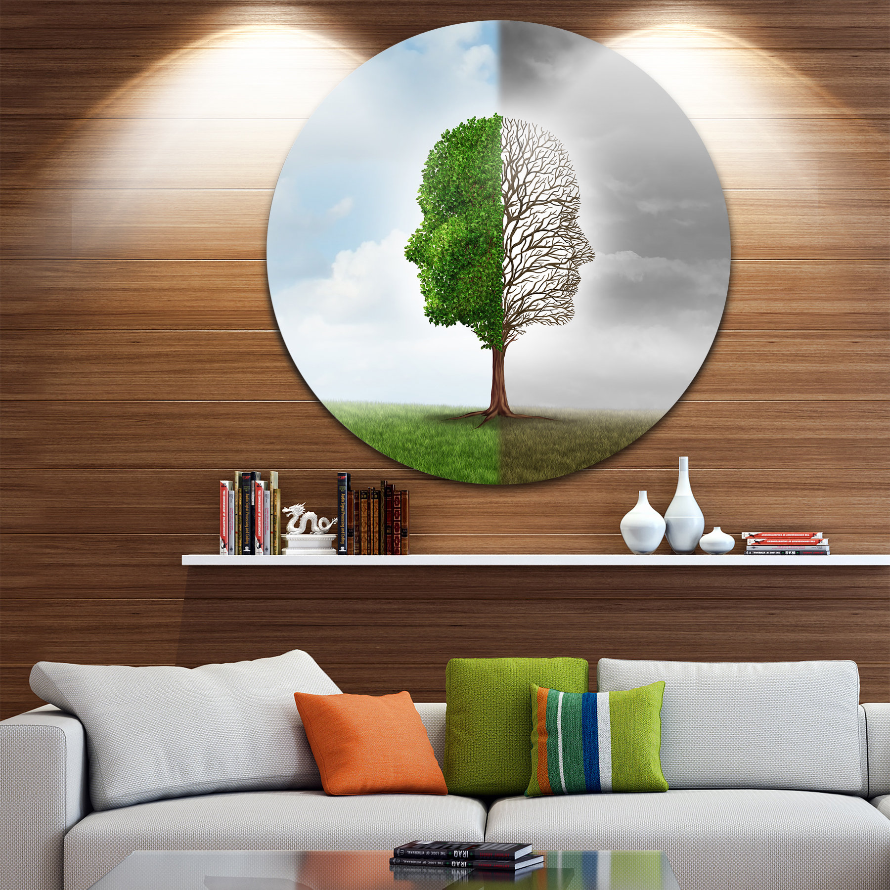 Human Emotion, Contemporary Round Metal Wall Art, Disc of 23 inch ...